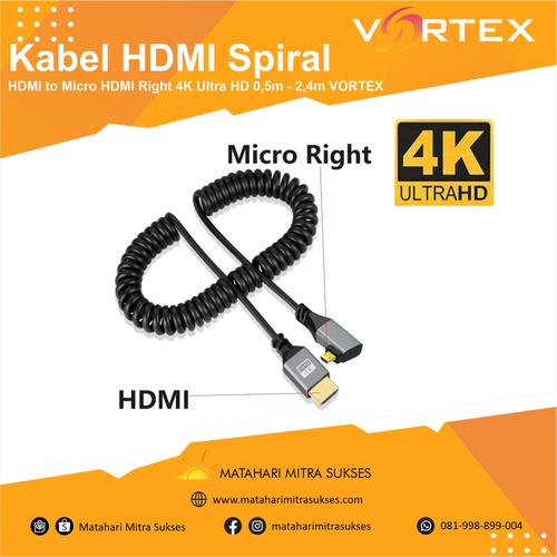 Jual Kabel HDMI Spiral HDMI to Micro HDMI Right 4K Ultra HD 0,5m-2,4m ...