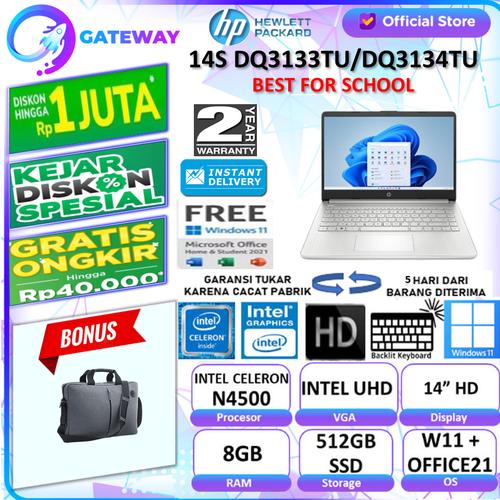 Promo Laptop Hp 14S DQ3110TU N4500 8GB 256SSD 14.0HD Win11 OHS - NON BUNDLING, 4GB | 512GB SSD ...