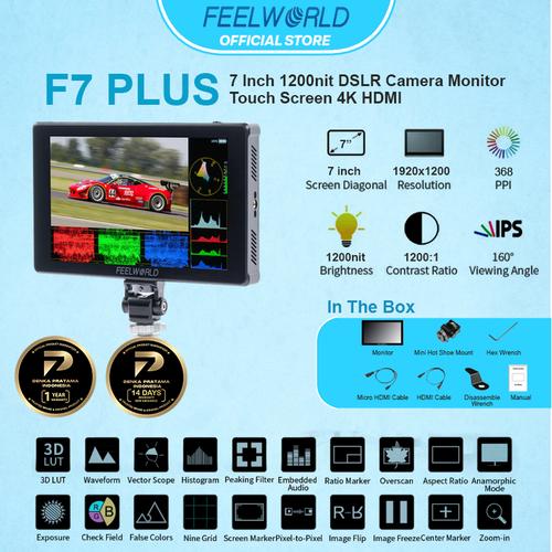 Promo FEELWORLD F7 Plus 7 inch Monitor Camera 1200nit 3D LUT IPS 4K ...