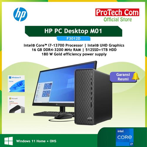 Promo HP PC M01-F3012D i7-13700 16GB SSD 512GB & HDD 1TB W11+OHS 21,5" Cicil 0% 3x - Jakarta ...