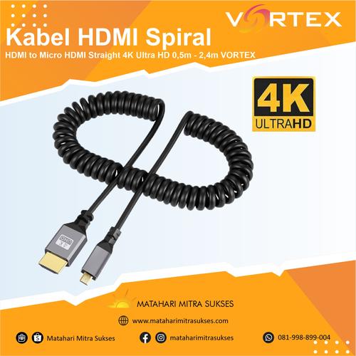 Jual Kabel HDMI Spiral HDMI to Micro HDMI Straight 4K Ultra HD 0,5m-2 ...