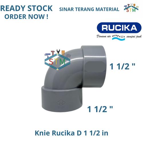 Jual Sambungan Pipa Knee Knie D 1 1/2" Elbow D 1 1/2 Inch PVC Rucika - Kota Tangerang Selatan ...