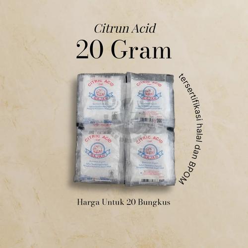 Promo Citrun Cap Gajah 20gr Isi 20 Bungkus / Citric Acid / Citrun Acid ...