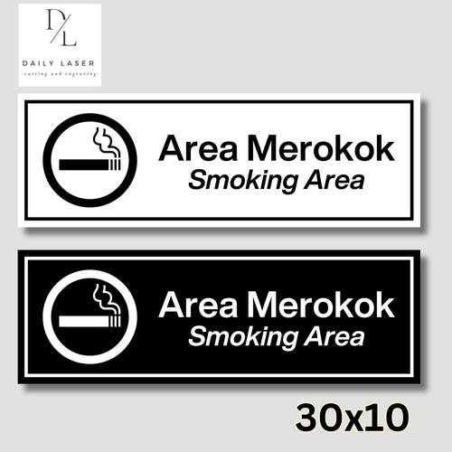 Jual Signage Smoking Area / Area Merokok Sign Board Akrilik - Hitam ...