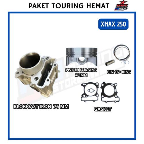 Promo Paket Bore Up XMAX 250 BRT Blok Cast Iron - Piston 76 MM - Paket ...