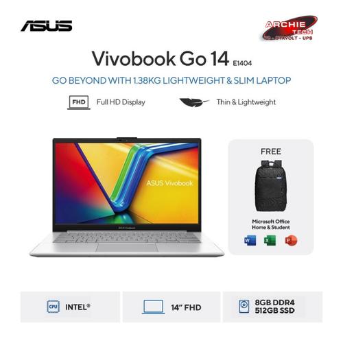 Jual ASUS Vivobook Go 14 E1404GA FHD353M Core i3 N305 8GB 512GB W11 OHS ...