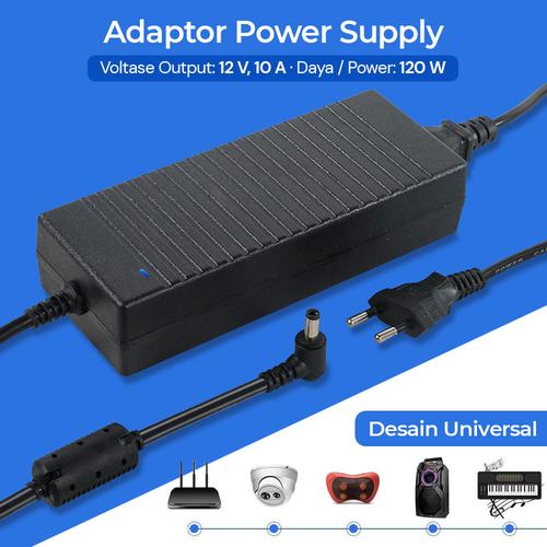 Jual Power Adaptor 12v 10A Universal AC to DC LED CCTV Monitor Volt ...
