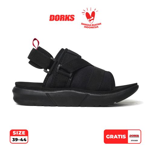 Promo DORKS - Kerinci Full Black | Sandal Pria Wanita | Sandal Gunung ...
