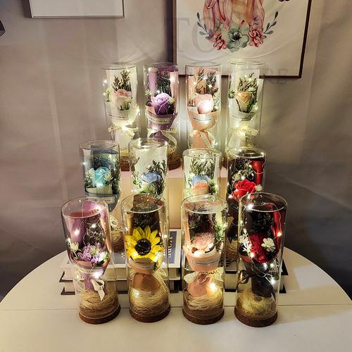 Jual Lampu Bunga Dekorasi LED Eternal Flower Glass Cover Sunflower ...