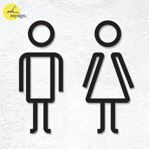 Jual Stiker Sign Toilet Acrylic Lucu Modern Penanda WC Restroom Toilet ...