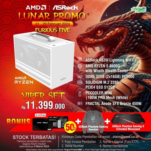 Promo PC GAMING ASROCK A620i Lightning Wifi, Ryzen 8600G, 32GB - VIPER SET Cicil 0% 3x - Jakarta ...