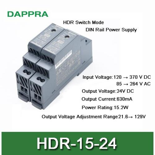 Jual HDR-15-24 HDR 15 24 24V 0.63A HDR Switch DIN Rail Power Supply ...