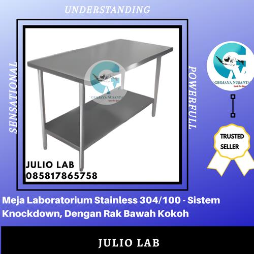 Jual Meja Laboratorium Stainless 304/100 - Sistem Knockdown, Rak Bawaan ...