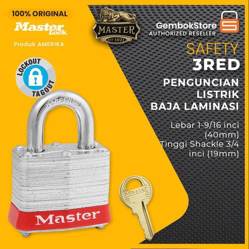 Jual Gembok Master Lock 3RED Laminated Steel 40mm Safety Loto - Jakarta ...