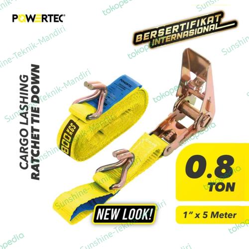 Jual Powertech Rachet Tie Down / Cargo Lashing Belt 1" x 5 Meter ...