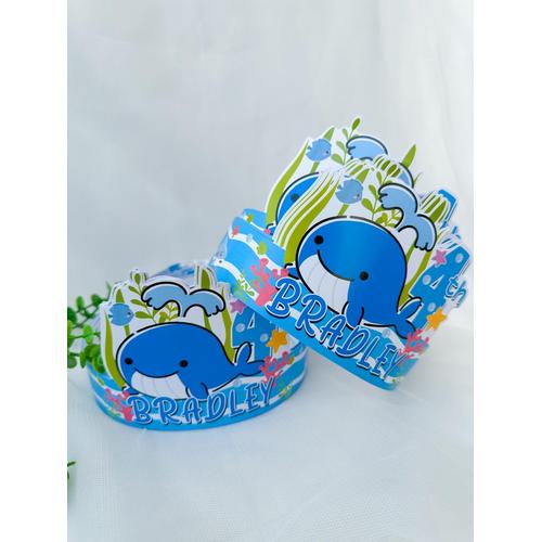 Jual Topi Ulang Tahun Hiasan Kepala Birthday tema Topi Paus Cute Sea ...