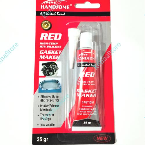 Jual Lem Red Silicone Gasket Tahan Panas merk Handsome 35 gr / 85 gr ...