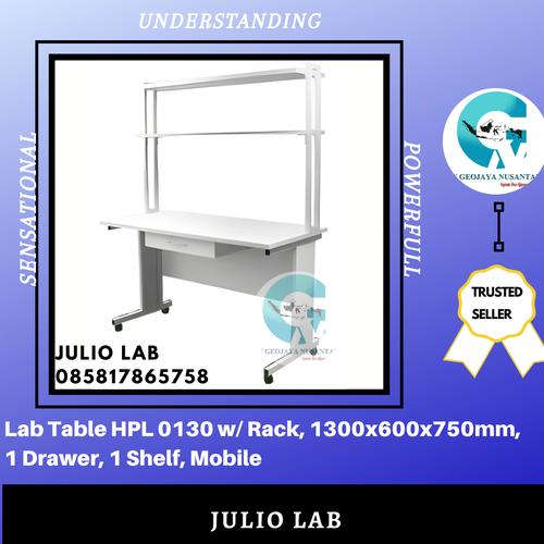 Jual Lab Table HPL 0130 w/ Rack, 1300x600x750mm, 1 Drawer, 1 Shelf ...