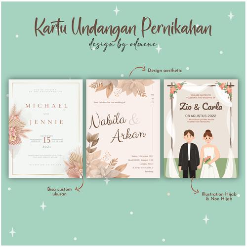 Jual Kartu Stiker Undangan Pernikahan / Wedding Invitation Card Sticker ...