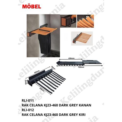 Jual Rak rel tarik pull out wardrobe lemari baju celana Dark Grey - RLI ...
