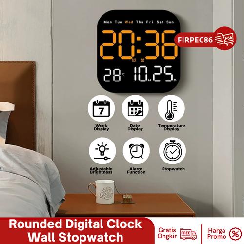 Promo Jam Dinding Digital LED Layar Besar dan Remote Control Dekorasi ...