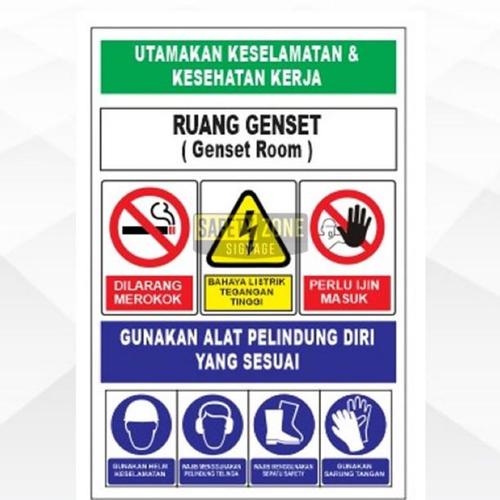 Jual Sign Akrilik Utamakn keselamatan dan kesehatan kerja (Ruang Genset ...