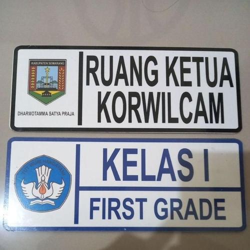 Jual papan nama plang ruangan kelas kantor akrilik gantung bolak-balik ...