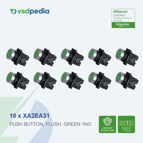 Promo Schneider Harmony XA2 PushButton Flush 22mm 1NO Hijau XA2EA31 x ...