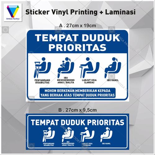 Jual P 14 Stiker Tempat duduk prioritas Stiker Ibu hamil Lansia ...