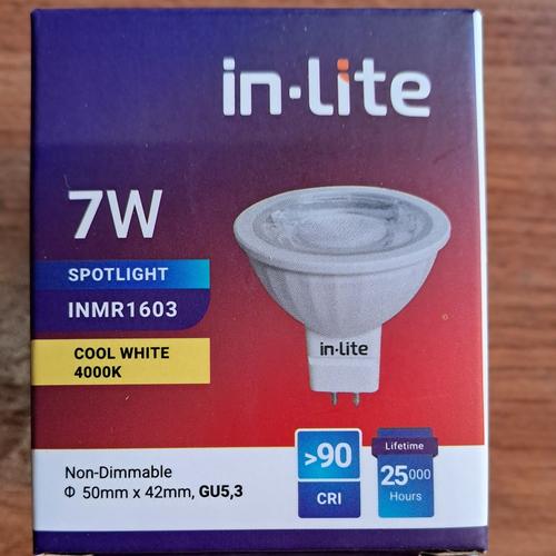 Jual Lampu spotlight INLITE Led 7w 4000k cool white 220v mr16 - Jakarta ...