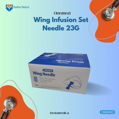 Jual WING NEDLE PER BOX ISI 100 Pcs Wing Infusion Set Needle Onemed 23G ...