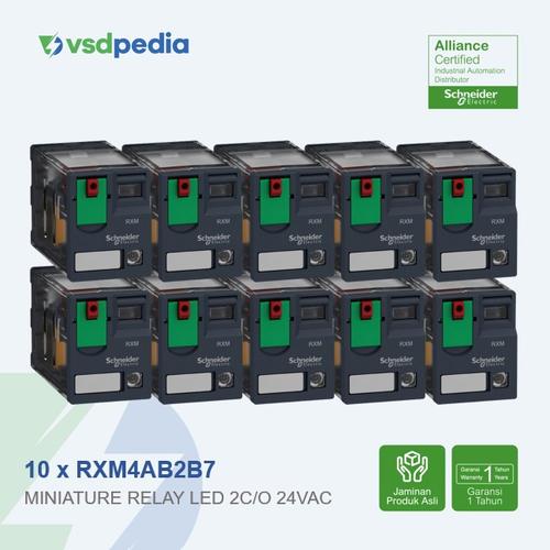 Promo SCHNEIDER MINIATURE RELAY LED 4C/O 24VAC RXM4AB2B7 x 10 Cicil 0% ...