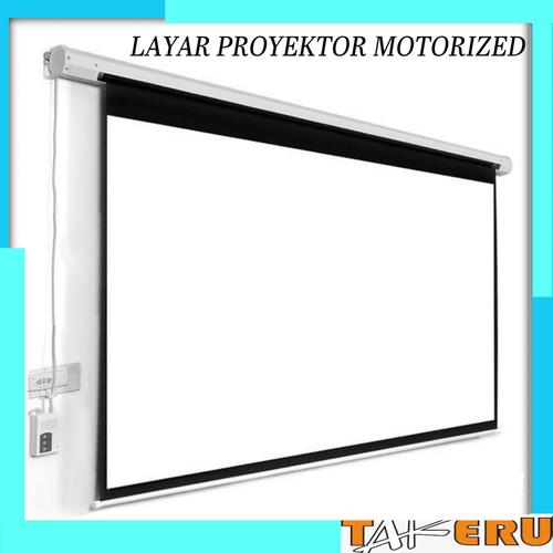 Jual Layar Proyektor Motorized 70" 100" dan 120" Inch Remote Otomatis ...