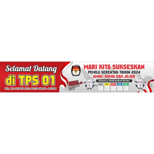 Jual Banner Spanduk Selamat Datang di TPS bisa Custom - 1x2 Meter ...