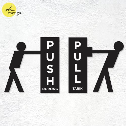 Jual Sign Push Pull Keren Akrilik Tarik Dorong Lucu SIgn Board Label ...