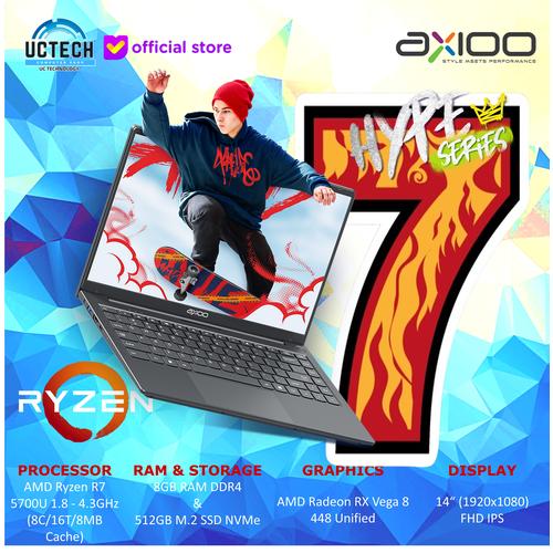 Promo AXIOO HYPE 7 AMD Ryzen 7 5700U 8GB 512GB SSD 14" FHD IPS - 8GB ...