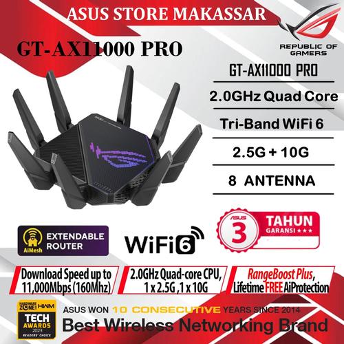 Promo ASUS ROG Rapture GT-AX11000 Pro Tri-Band WiFi 6 Gaming Router ...