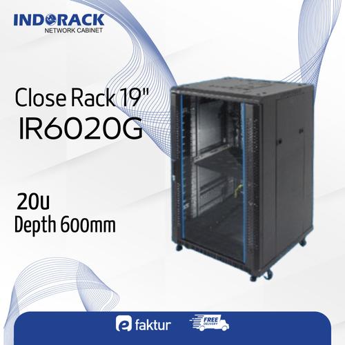 Jual IR6020G INDORACK STANDING CLOSE RACK 19 DEPTH 600MM 20U GLASS DOOR ...
