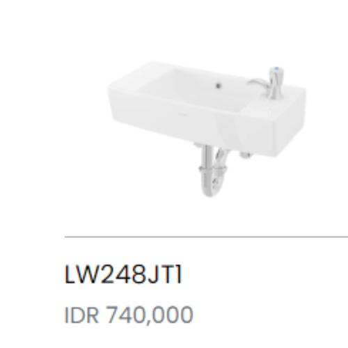 Jual Wastafel TOTO Wall Hung Lavatory grade A LW284JT1 - Kota Bandung ...