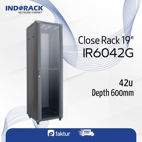Jual IR6042G INDORACK STANDING CLOSE RACK 19 DEPTH 600MM 42U GLASS DOOR ...