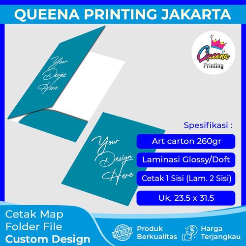 Jual Cetak Map Folder Custom | Ukuran 23 x 31 | Plus Laminasi - Jakarta Timur - Queena Printing ...