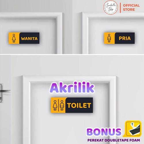Jual Acrylic Plat Sign Label Sign Board Toilet WC Restroom Modern ...