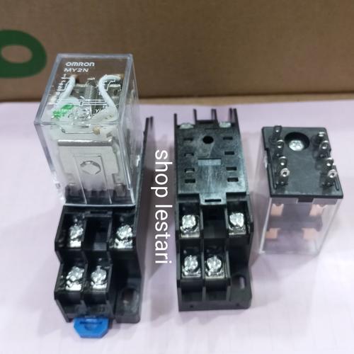 Jual Relay omron My2n 24vdc 10a satu set dengan socket/ relay +soket ...