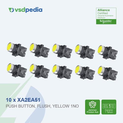 Promo Schneider Harmony XA2 PushButton Flush 22mm Kuning XA2EA51 x 10 ...