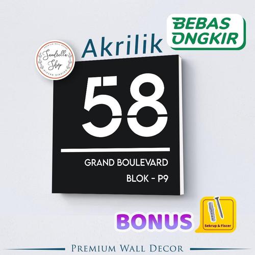 Jual Custom Nomor Rumah Akrilik Papan Alamat Nomer Rumah Acrylic ...