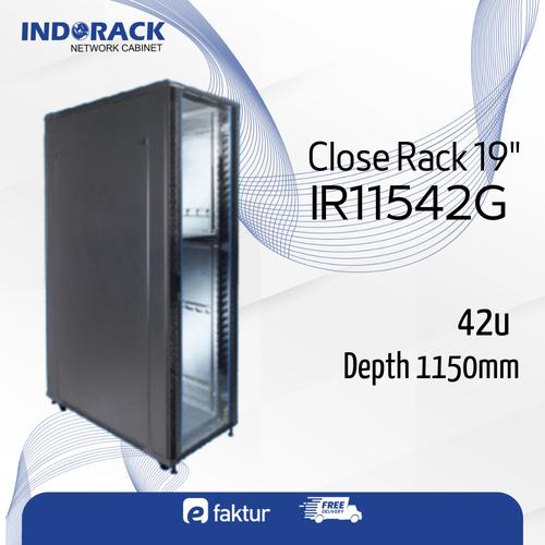 Jual IR11542G INDORACK STANDING CLOSE RACK 19 DEPTH 1150MM 42U GLASS ...