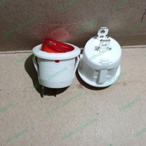 Jual 6043 saklar sakelar switch swit on off bulat 2pin 2 pin merah ...
