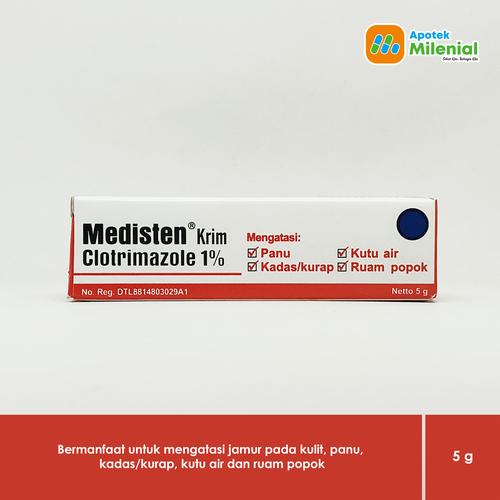Jual MEDISTEN KRIM 1% KEMASAN 5 GRAM PANU KADAS KURAP KUTU AIR - Kota ...