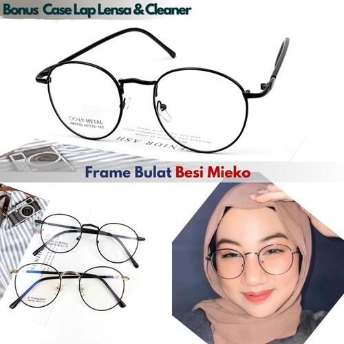 Jual Frame Kacamata Bulat Korea Full Titanium Besi AB65 Normal Minus ...