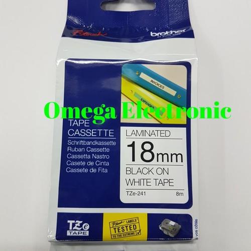 Jual Brother Label Tape Tze-241 18Mm Black On White Tze 241 Original ...